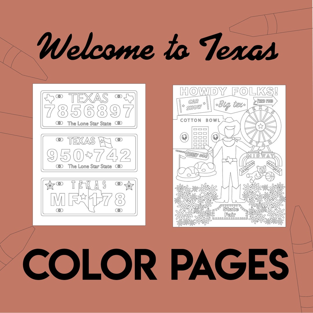 Texas Coloring Pages Adult Coloring Book Pages Kids Coloring Page State ...