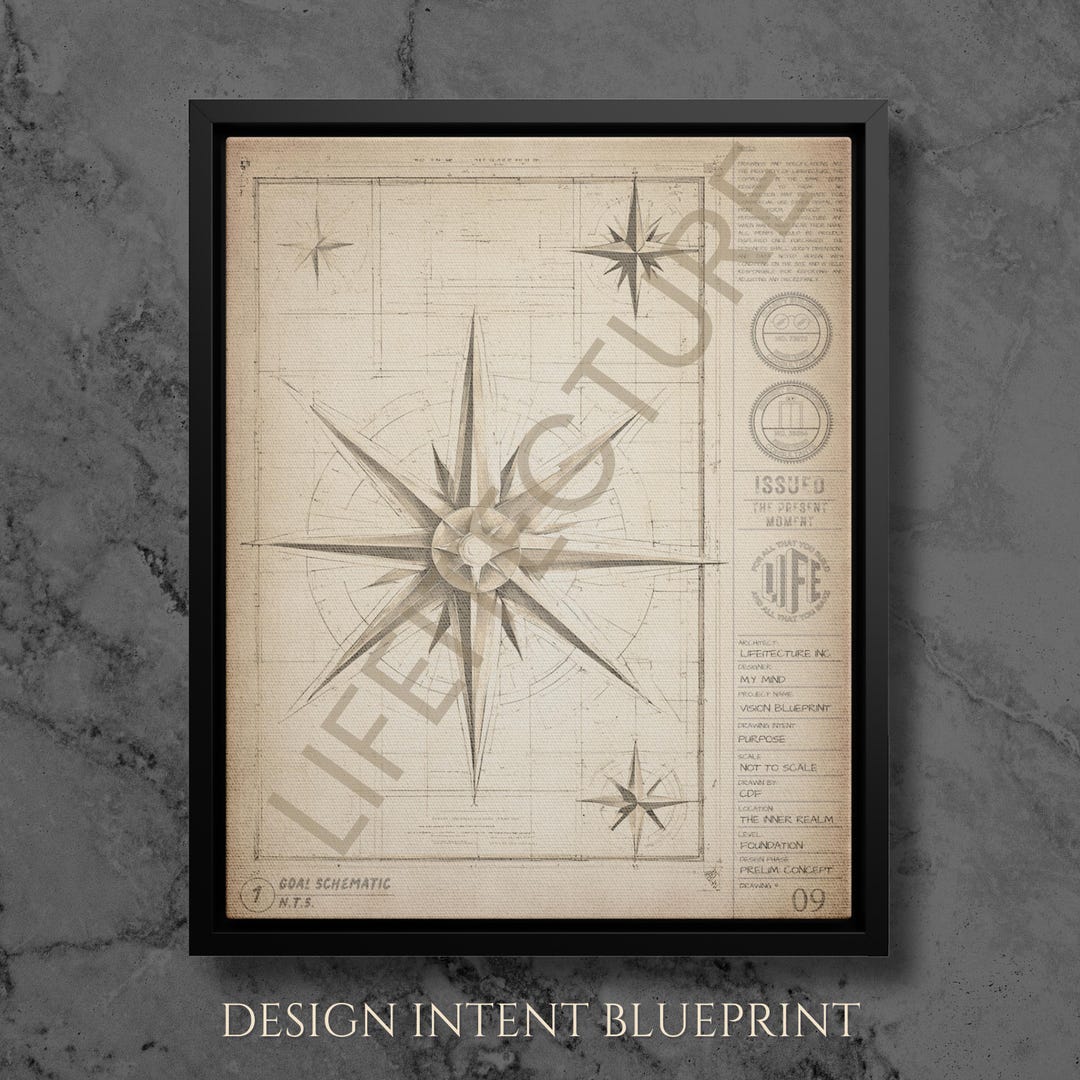 Purpose and Meaning Blueprint Wall Art, 8x10 Framed Canvas Print ...
