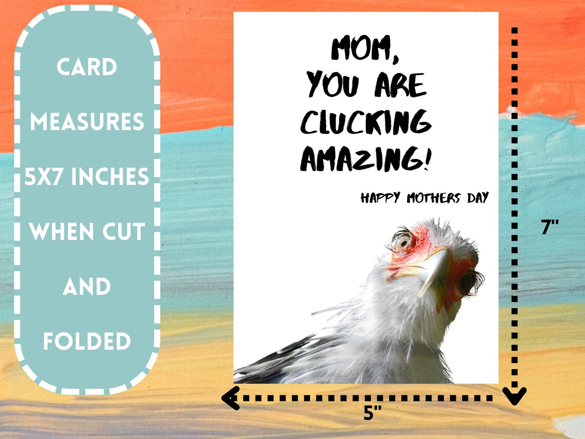 Funny Mothers Day Card Printable Cute Greeting Card Clucking Amazing ...