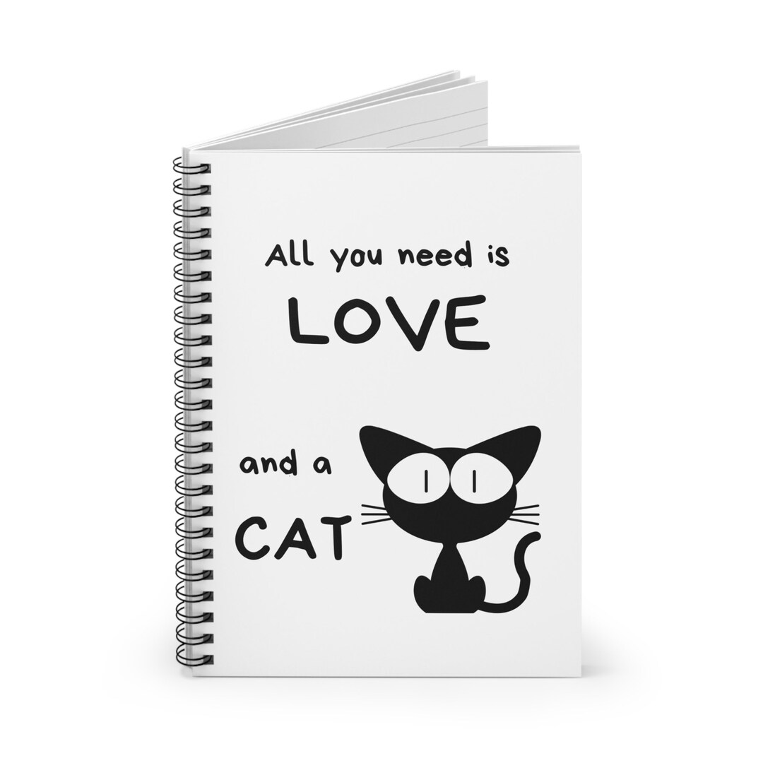 Cat Themed Journal Spiral Notebook Gift for Her | Lined Pages | All You ...