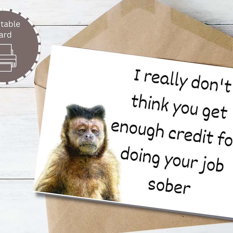 Funny Monkey Birthday Cards - Etsy