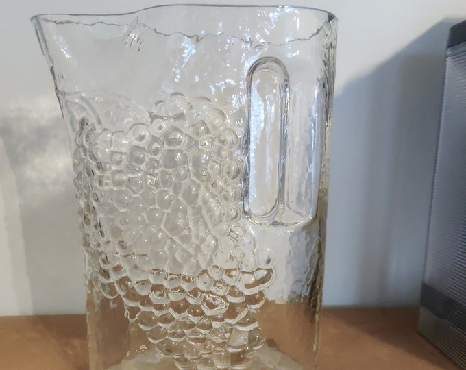 Midcentury Modernist Glass Pitcher by C.J. Riedel Grapevine Motif - Etsy