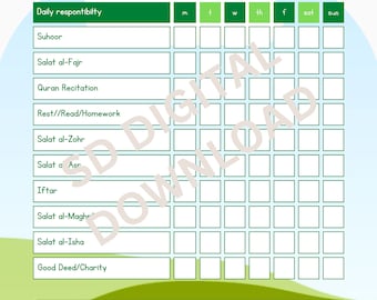 Ramadan Kids Routine Chart, Chore Chart, Activity Check List, to Do ...