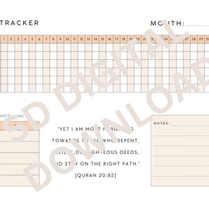 Salah Daily, Monthly Salat Tracker, Instant Download, Printable Prayer ...