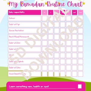 Ramadan Kids Routine Chart, Chore Chart, Activity Check List, to Do ...
