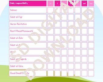 Ramadan Kids Routine Chart, Chore Chart, Activity Check List, to Do ...