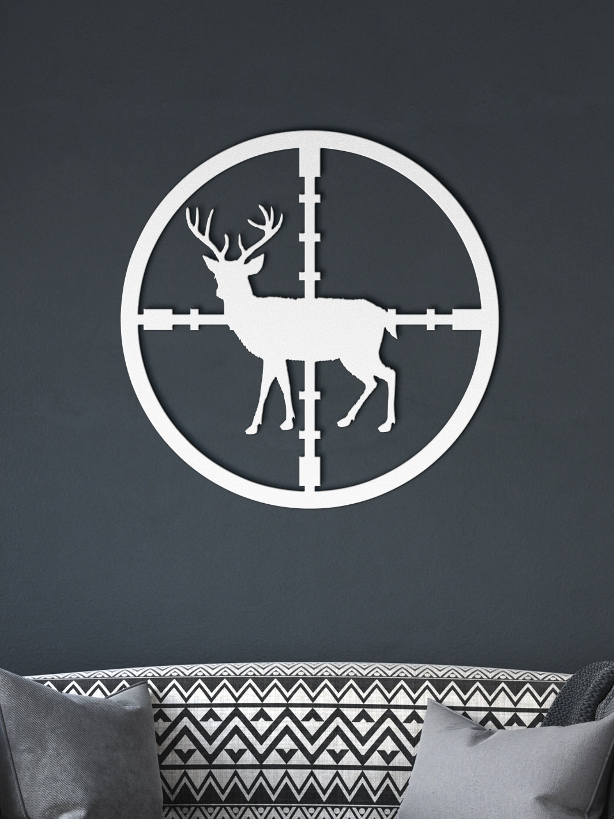Metal Deer Scope Signmetal Wall Decorpowder Coated Outdoor Signexterior ...