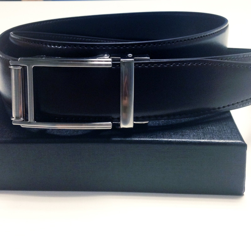 Men's Leather Automatic Buckle Belt - Etsy