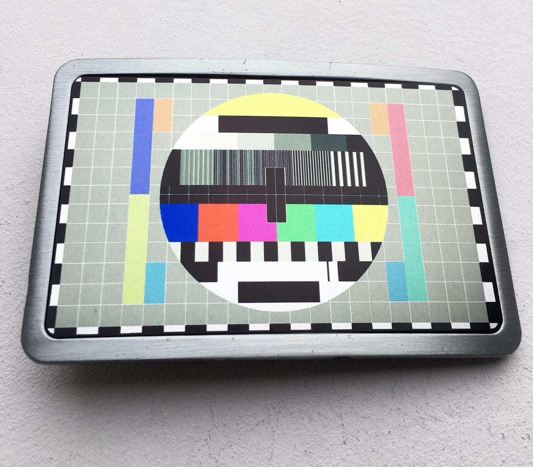 Monoscope Belt Buckle, TV Viewfinder, Television Test, Retro, Men's ...