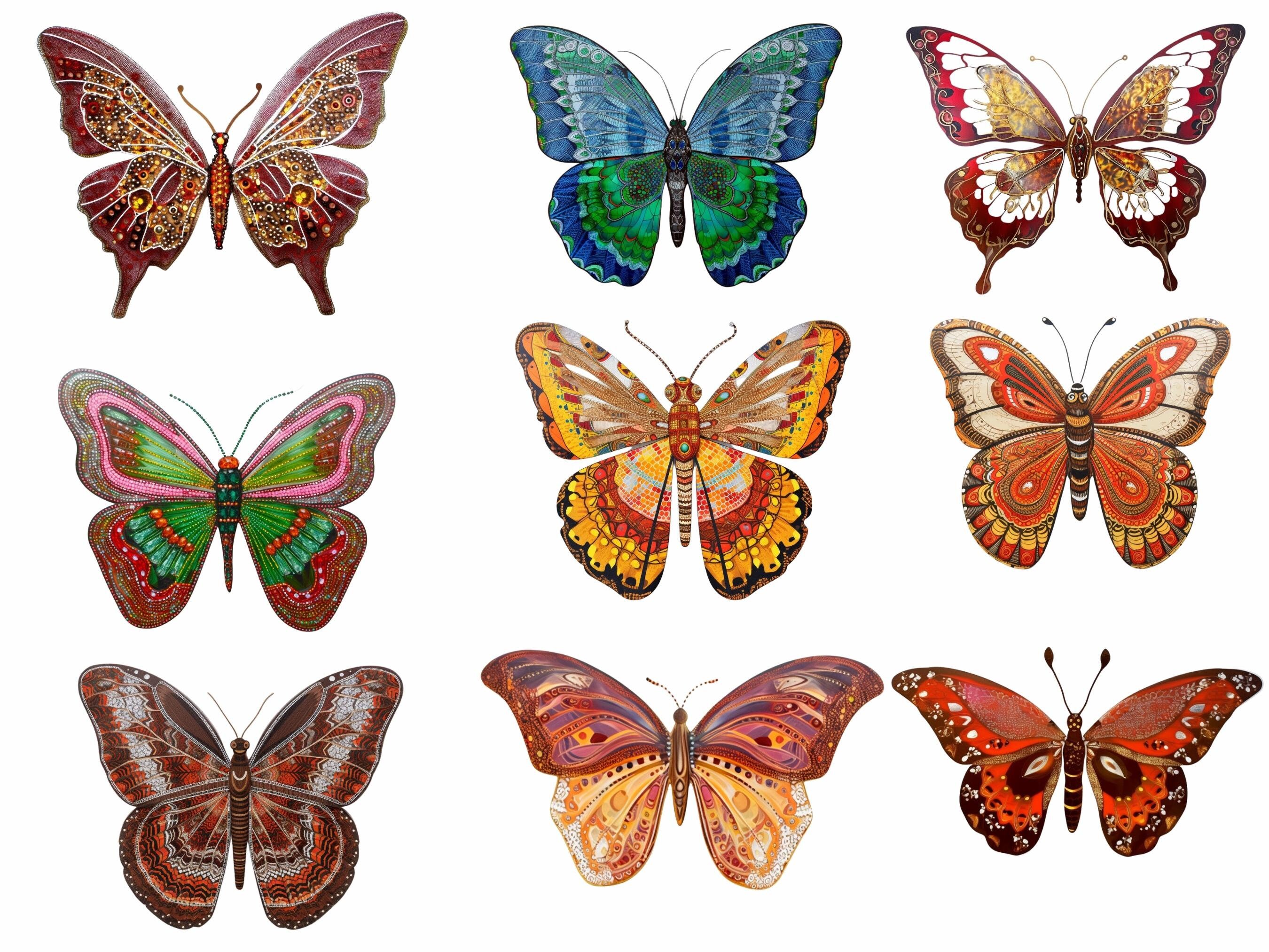 38 PNG Files Butterflies Clipart Color Butterfly Graphics - Etsy