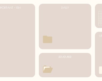 Brown Desktop Wallpaper Organizer Section Labels & File Icons ...