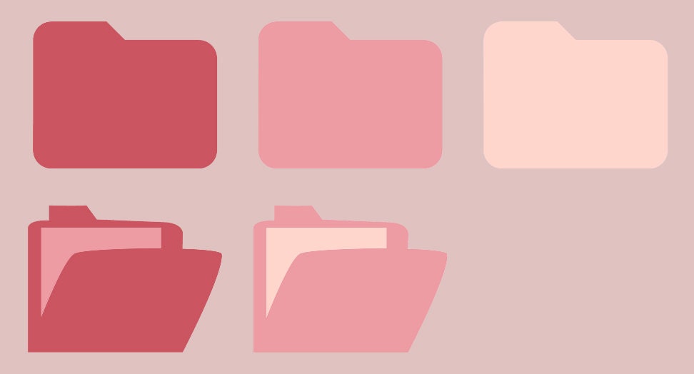 Pale Pink Desktop Wallpaper Organizer Section Labels & File Icons ...
