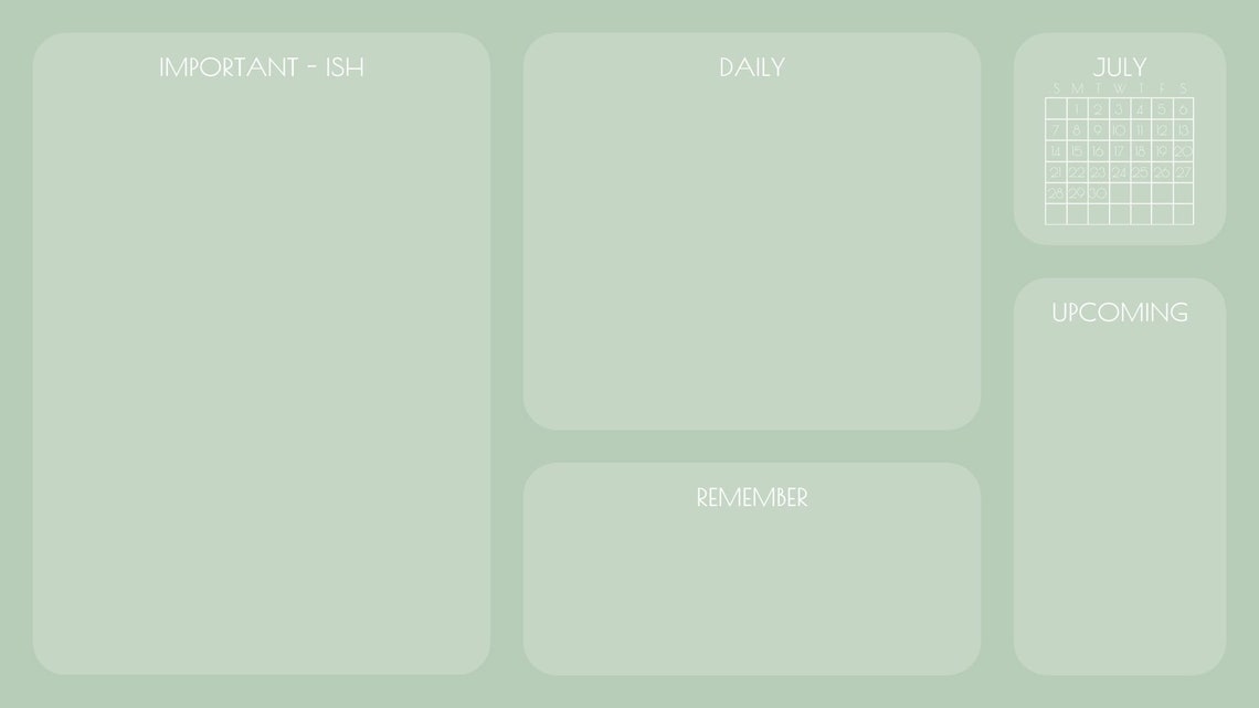 Sage Desktop Wallpaper Organizer Section Labels & File Icons Minimalist ...