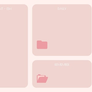 Pale Pink Desktop Wallpaper Organizer | Section Labels & File Icons ...