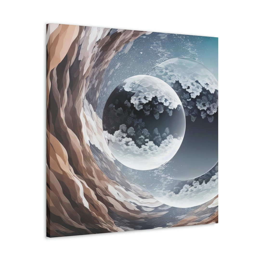 Night Visions: A Double Exposure Artwork Print With Moons | Lunar ...