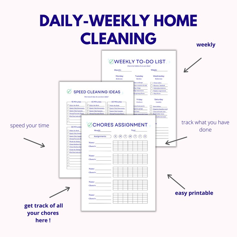 Cleaning Guide, Cleaning List PDF, Home Tidy Guide, Cleaning Checklist ...