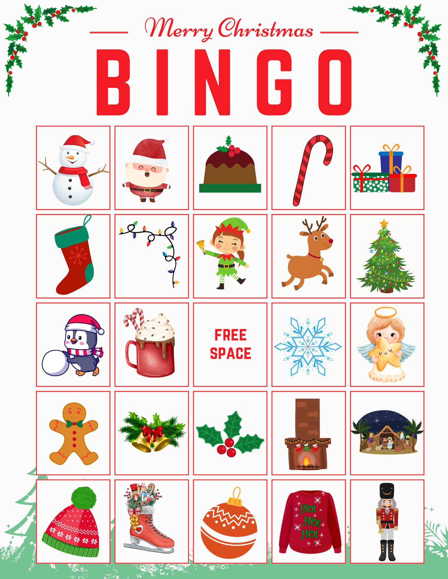 Christmas Bingo Card, Christmas Game,christmas Game Cards,holiday Bingo ...