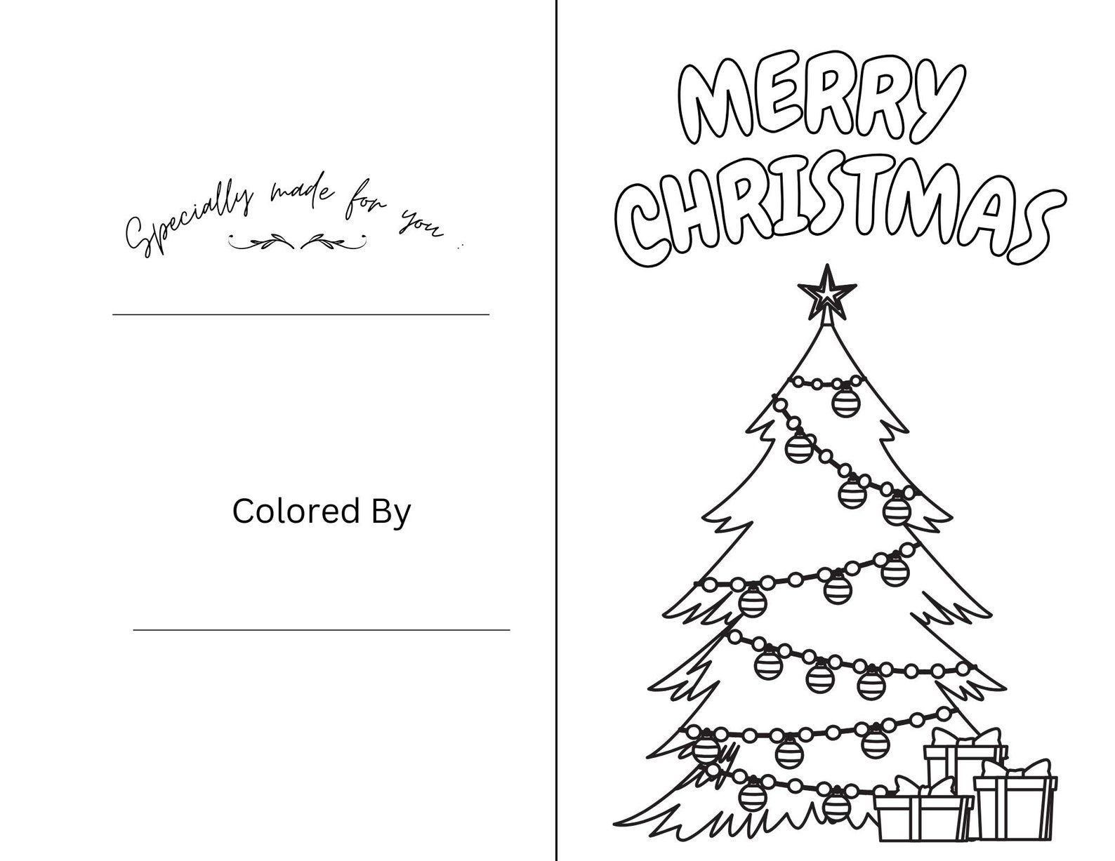 Coloring Cards, Christmas Coloring Cards, Kids Coloring Card, Christmas ...