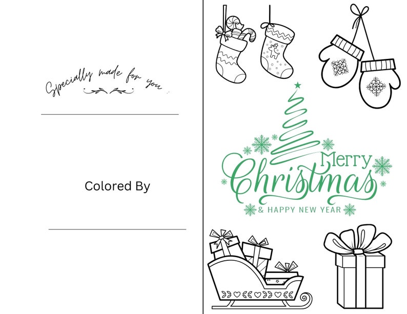 Christmas Coloring Cards for Kids (PDF) - Etsy