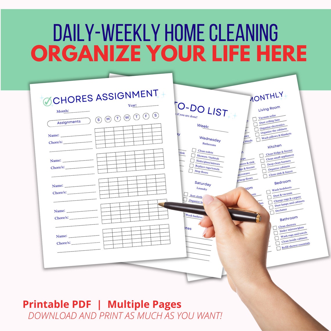 Cleaning Guide, Cleaning List PDF, Home Tidy Guide, Cleaning Checklist ...