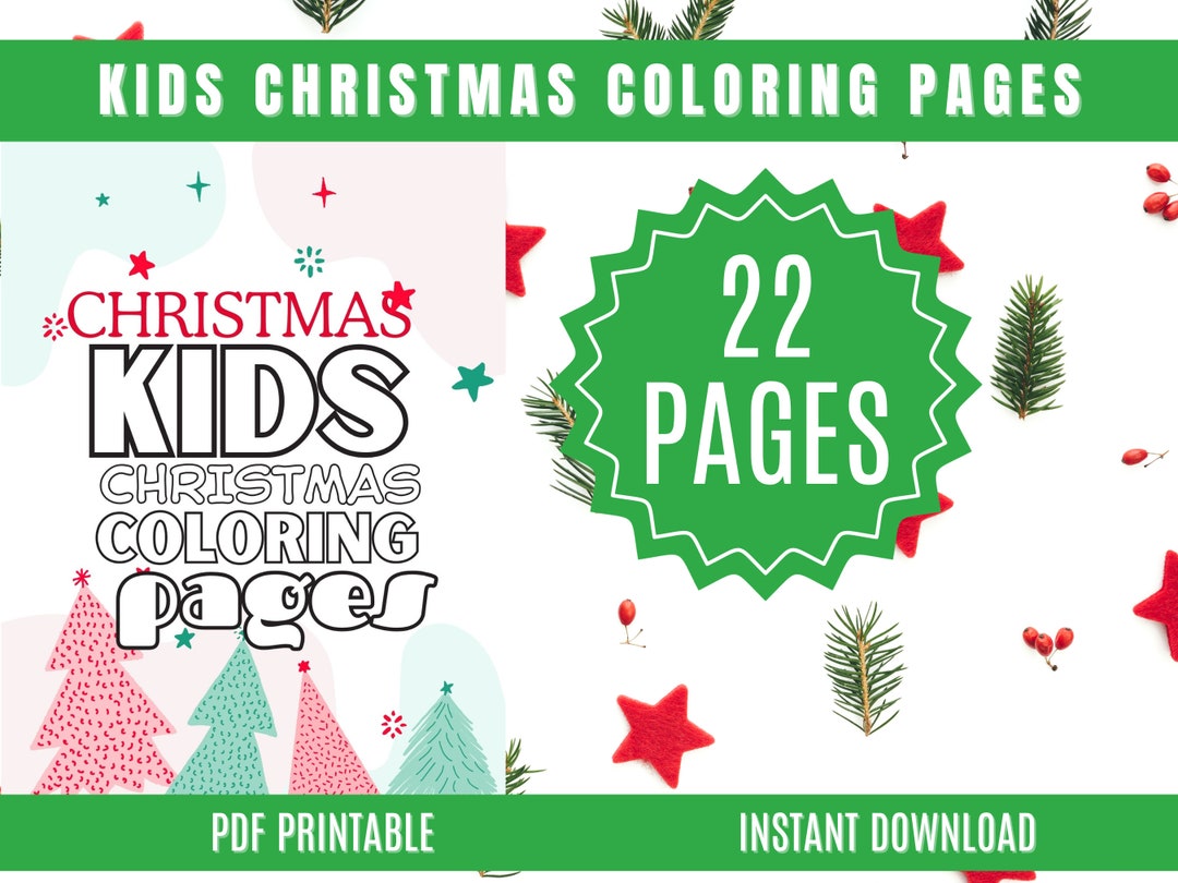 Christmas Coloring Pages: Kids Holiday Party Activity (digital Download ...