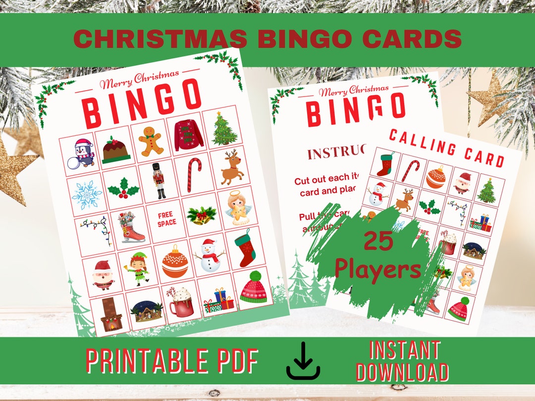 Christmas Bingo Card, Christmas Game,christmas Game Cards,holiday Bingo ...