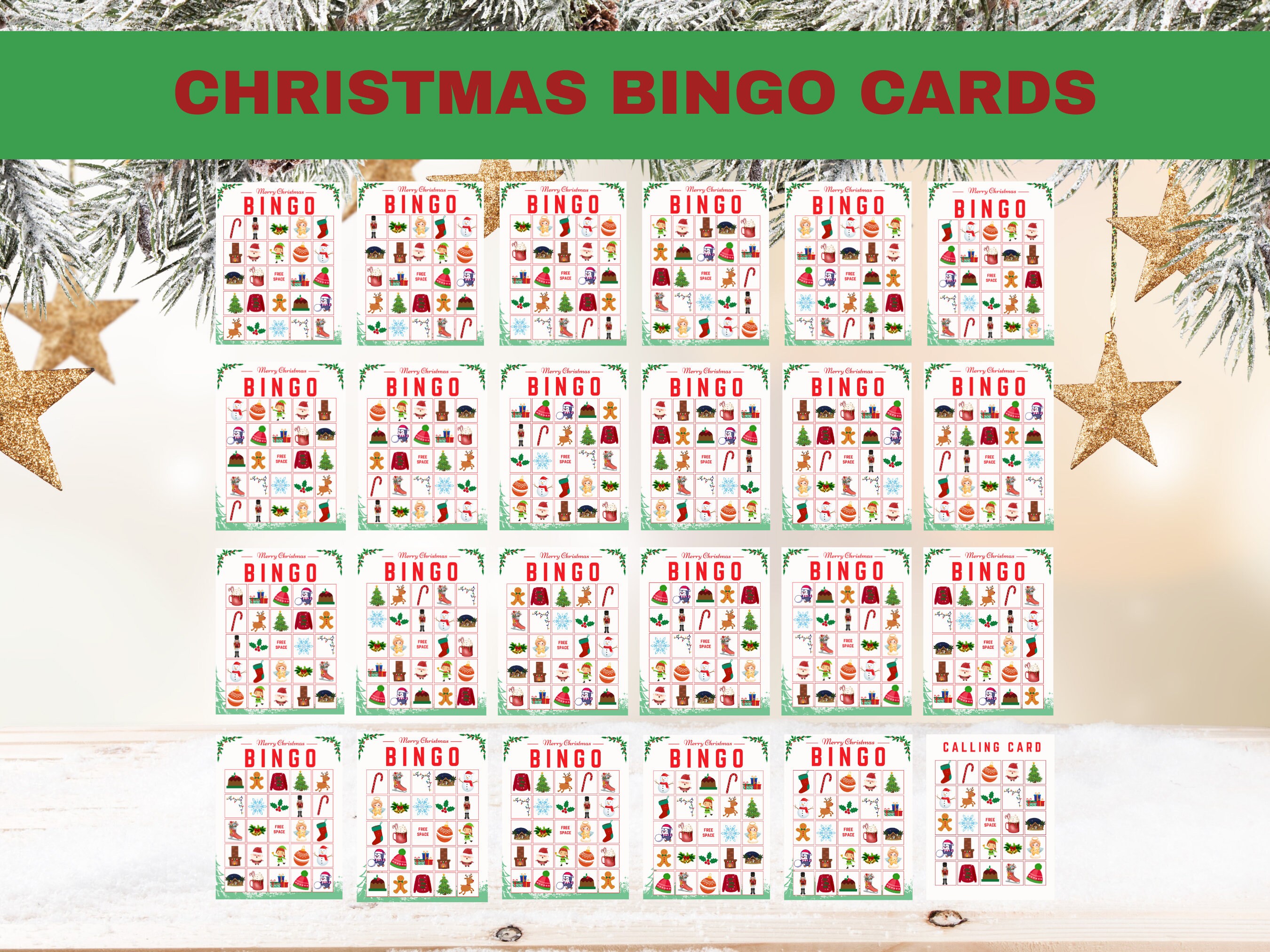 Christmas Bingo Card, Christmas Game,christmas Game Cards,holiday Bingo ...