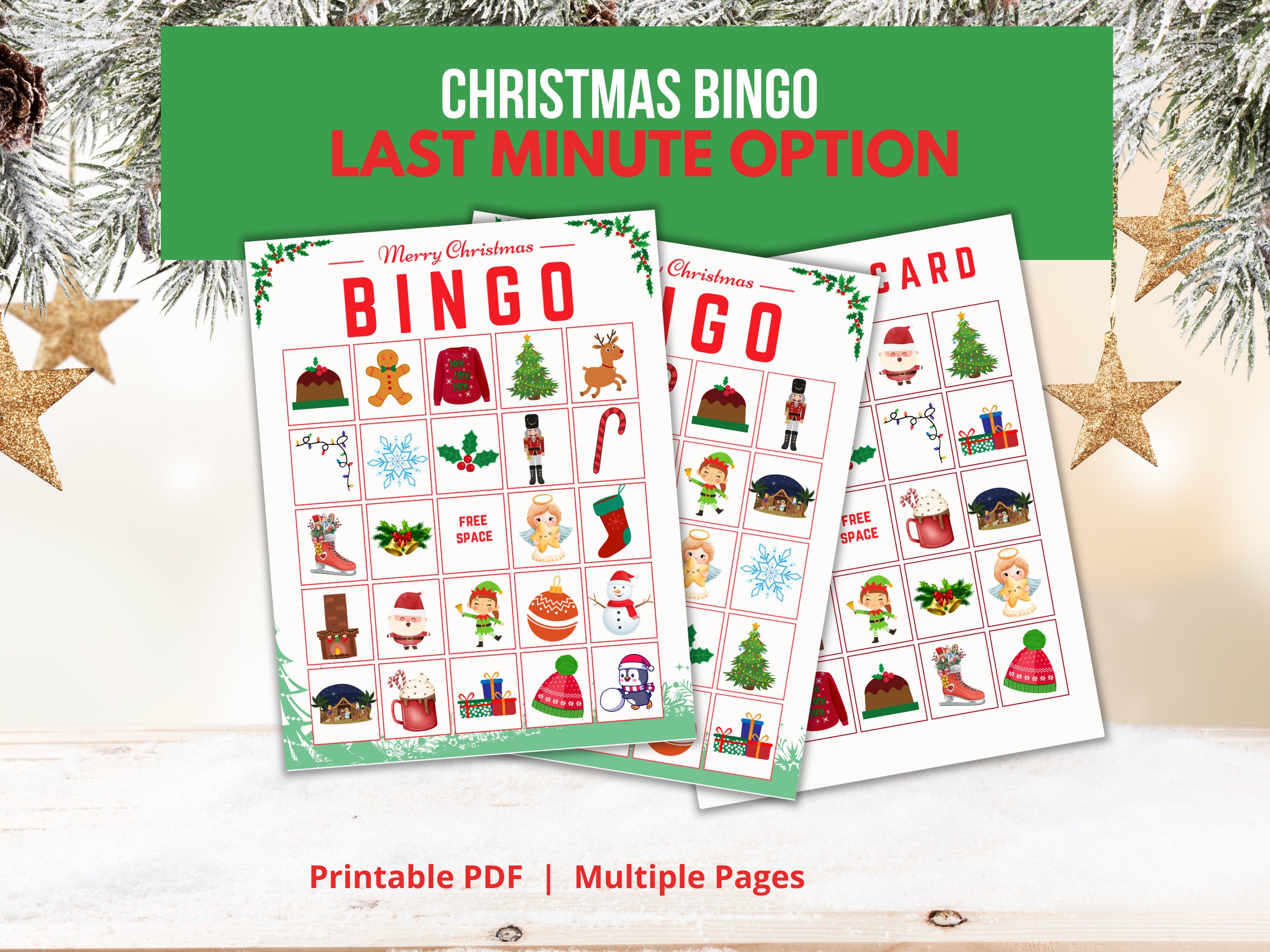 Christmas Bingo Card, Christmas Game,christmas Game Cards,holiday Bingo ...