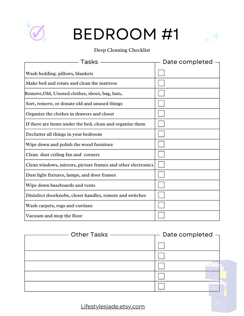 Home Declutter Checklist, 1 PDF Printable Only, Cleaning Plan ...