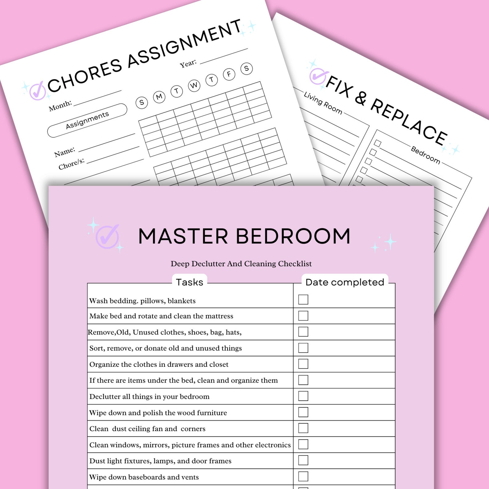 Home Declutter Checklist, 2 PDF, 1 PDF Printable, 1 PDF Filler ...