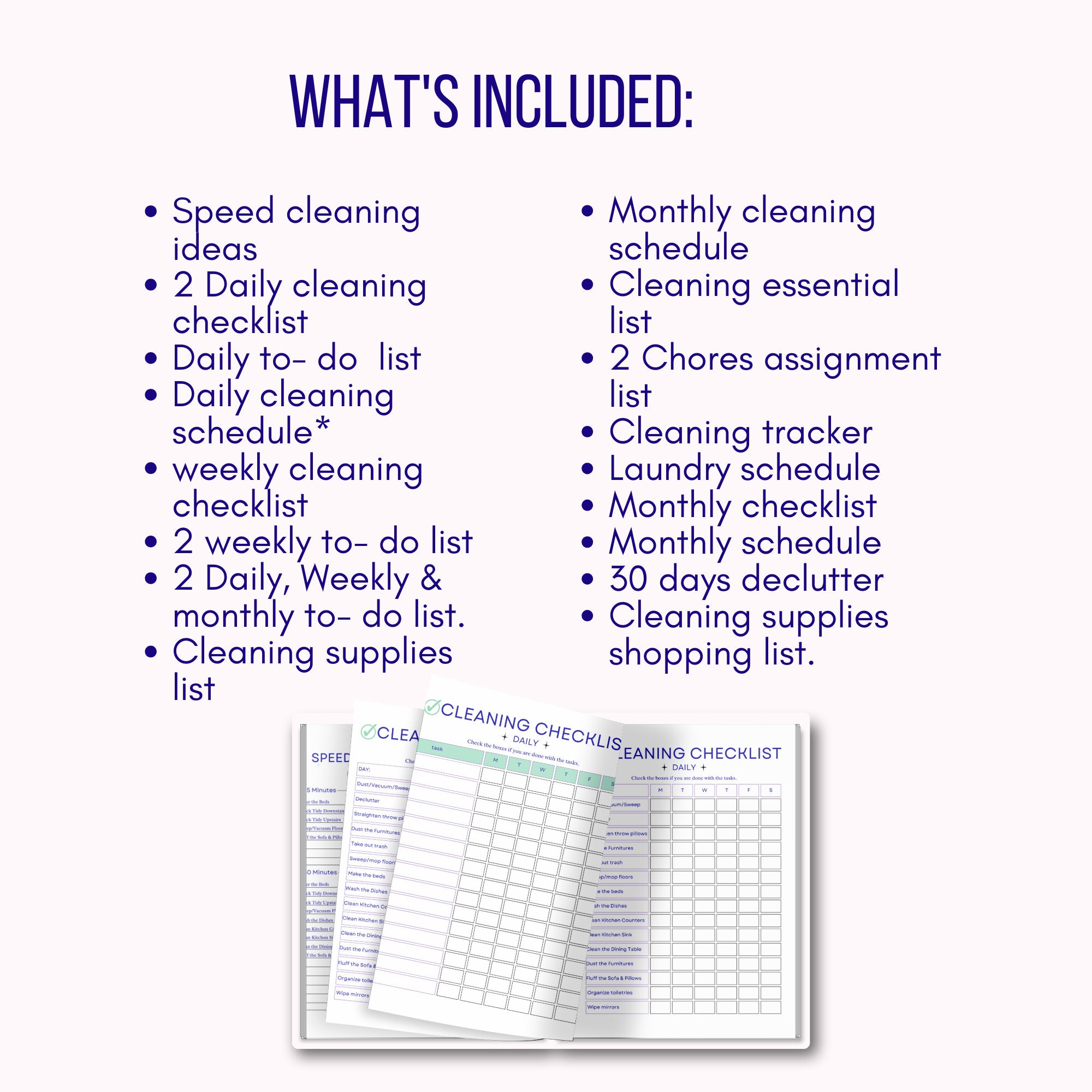 Cleaning Guide, Cleaning List PDF, Home Tidy Guide, Cleaning Checklist Guide, Home Tidy ...