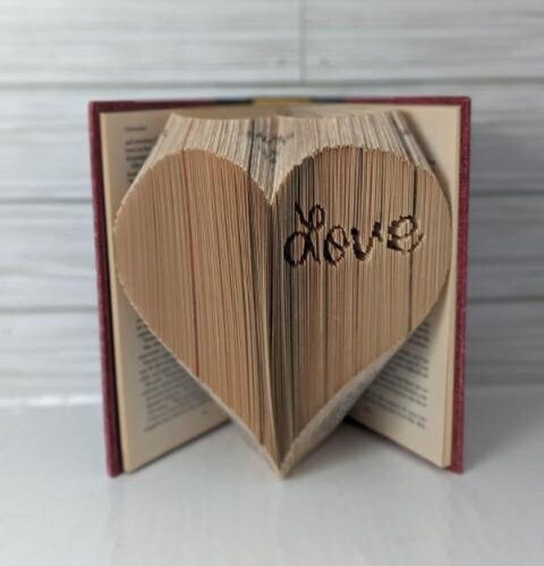 Heart Love Book Folding Art Etsy