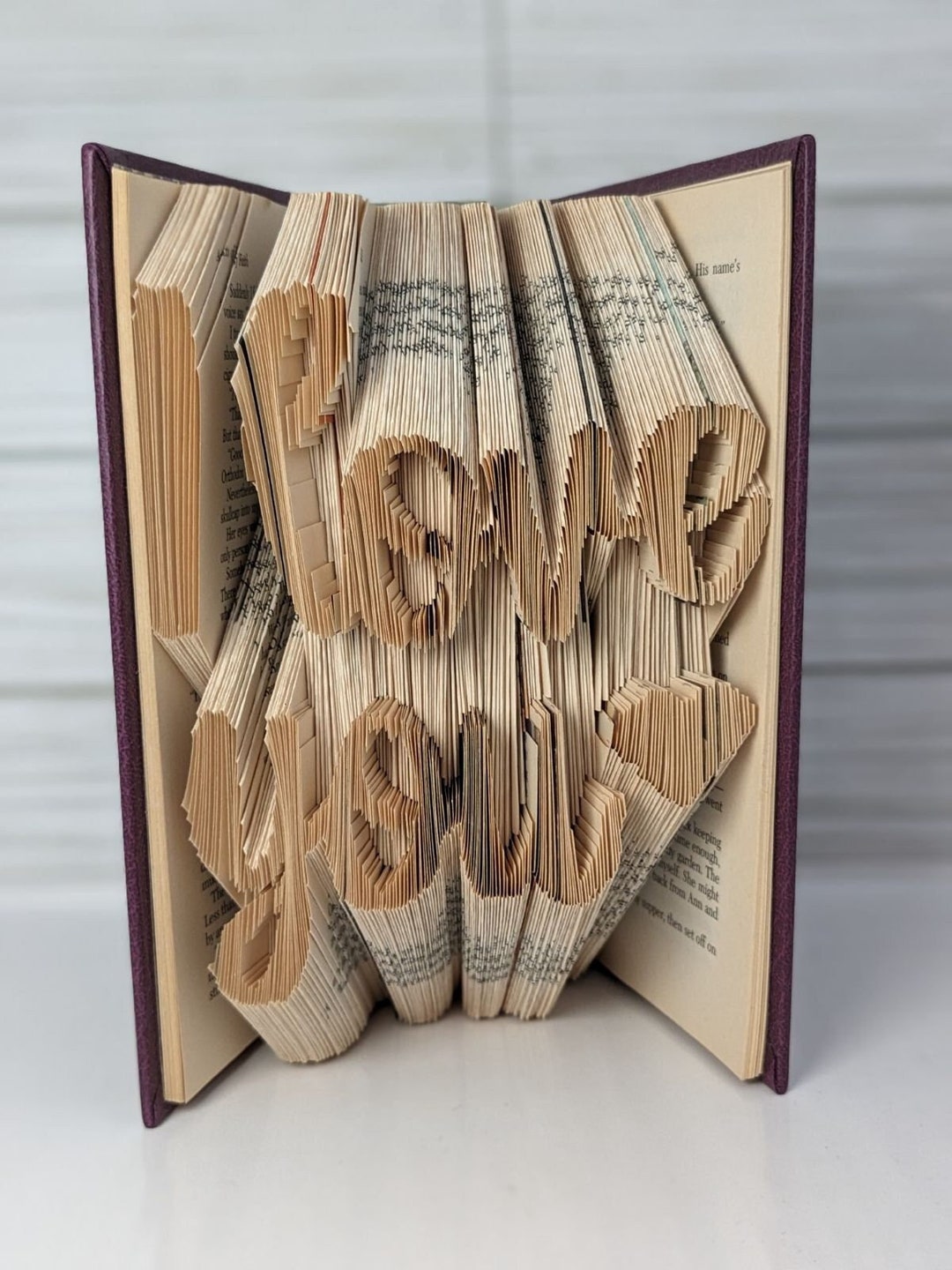 I Love You Book Folding Art - Etsy