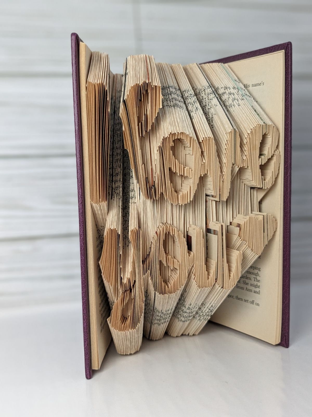 I Love You Book Folding Art - Etsy
