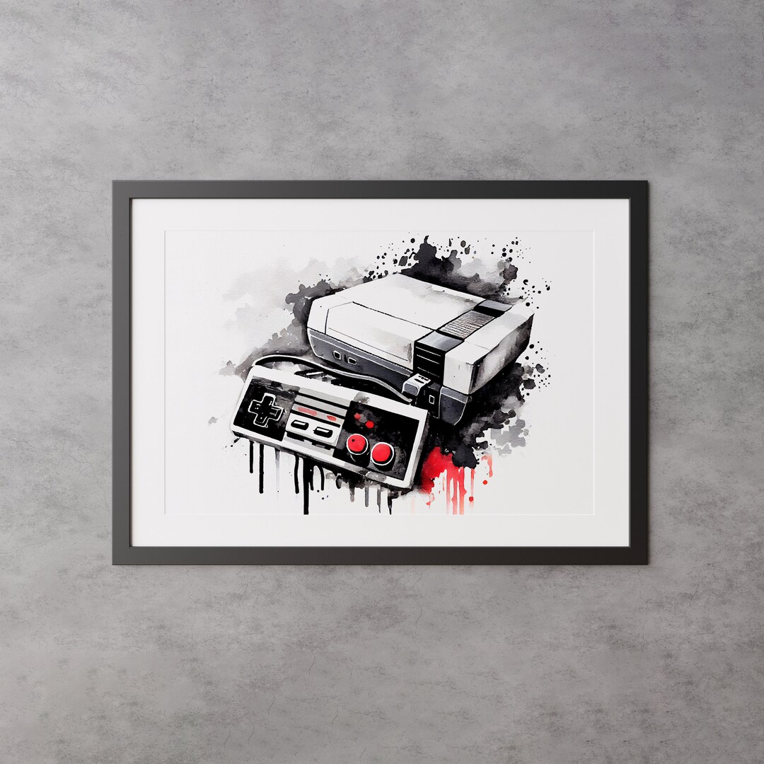 Retro Gaming Fun: Cool NES Console Printable for Game Room and - Etsy