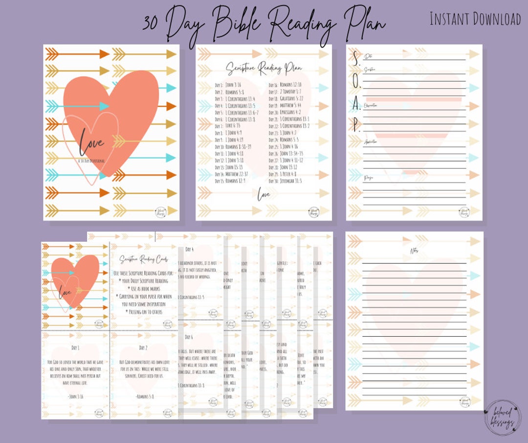 Love 30 Day Bible Reading Plan - Etsy