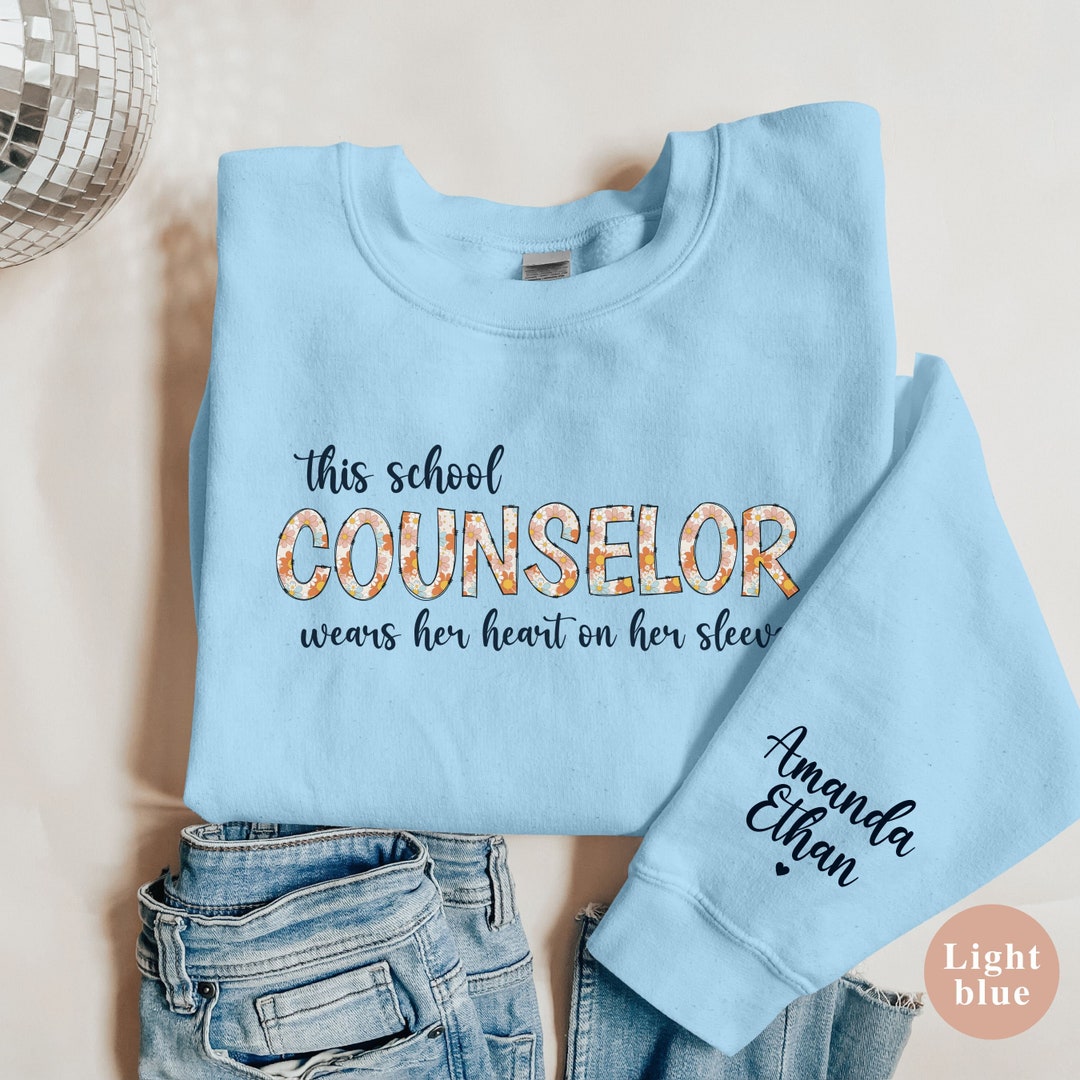 Customized School Counselor Sweatshirt, Personalized Counselor Gifts ...