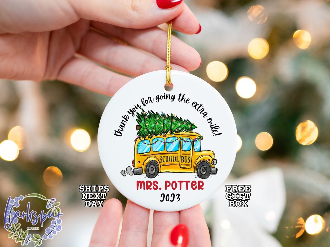 School Bus Christmas Ornament, Personalized Ornament for Bus Driver ...