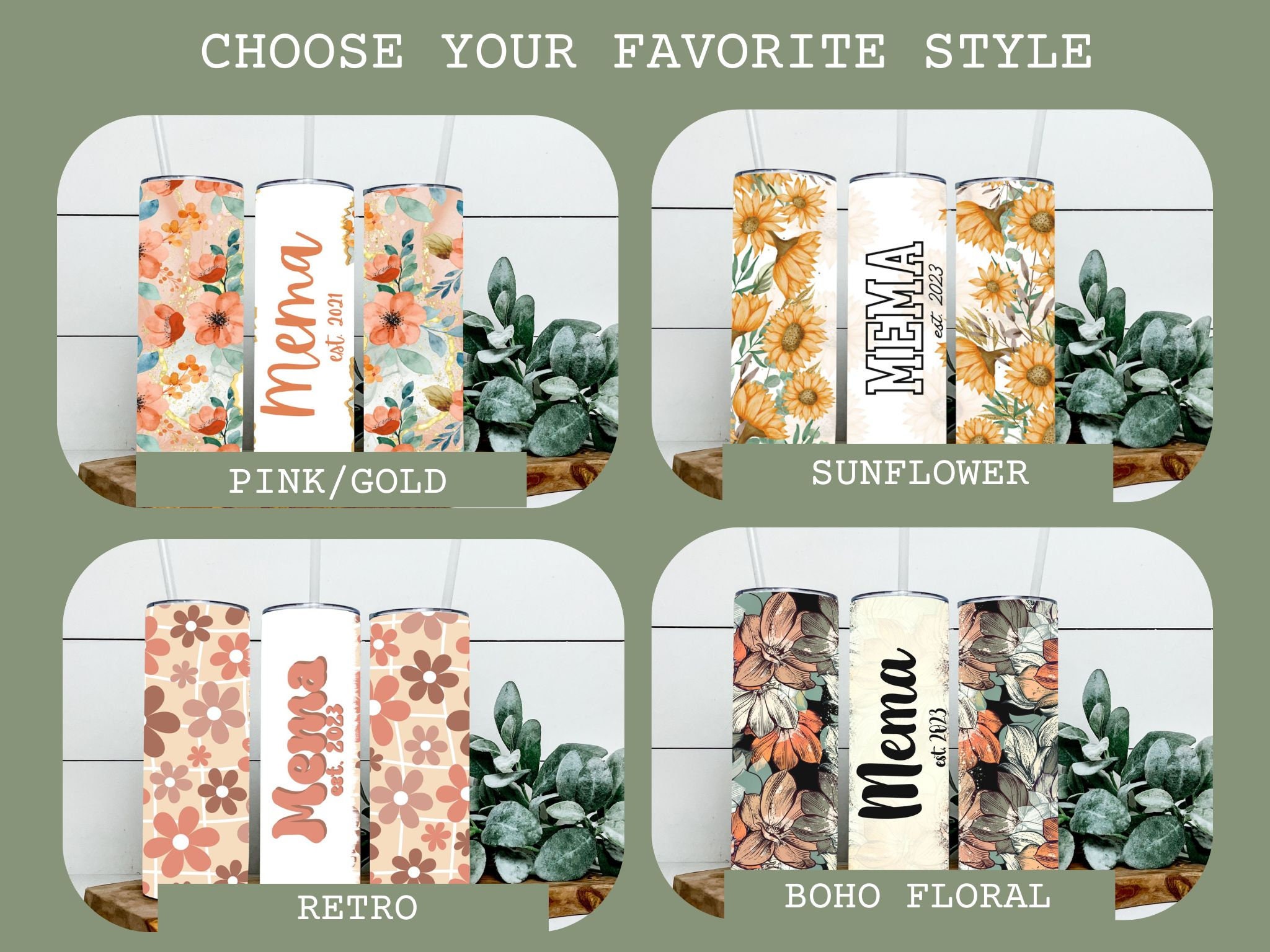 Mema Tumbler, Mothers Day Gift, Personalized Mema Gift, New Mema Gift, Birthday Gifts for Mema ...