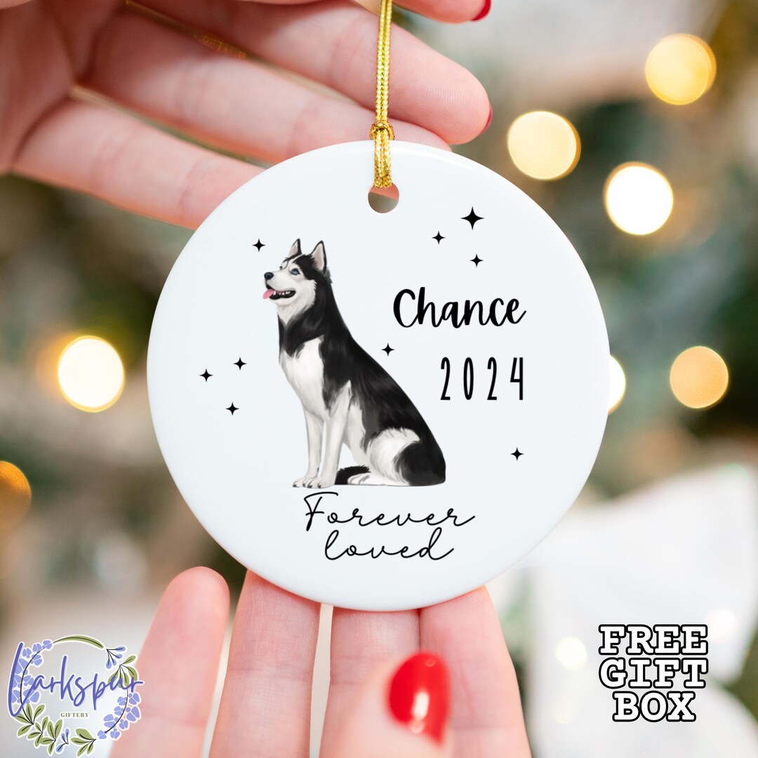 Husky Memorial Ornament, Custom Husky Ornament, Forever Loved, Forever ...