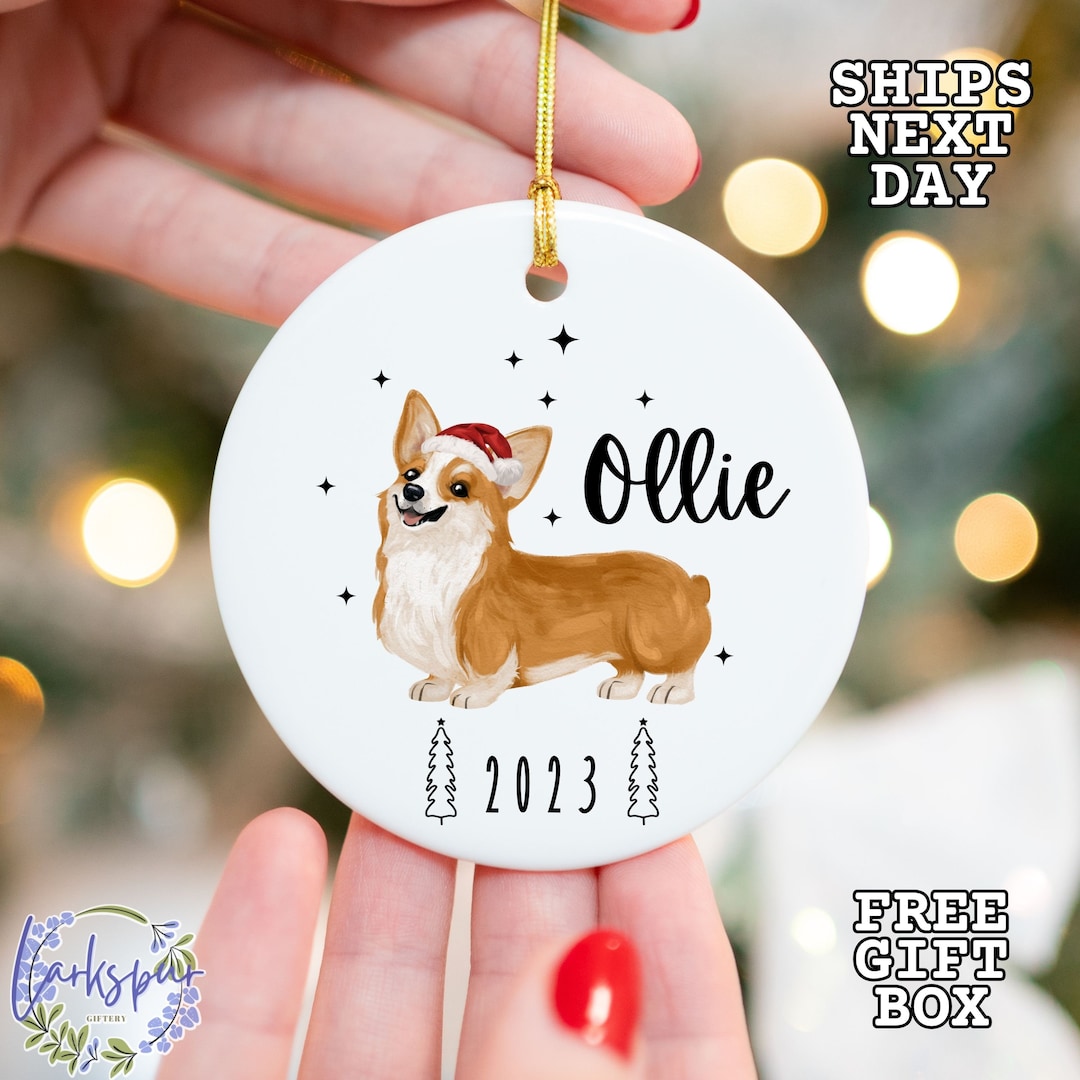 Corgi Christmas Ornament, Corgi Christmas Personalized Dog Ornament ...