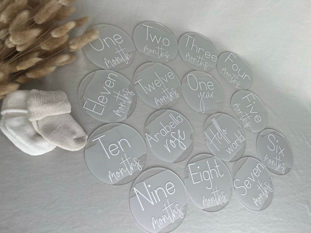 Baby Milestones, Acrylic Baby Milestones, Monthly Milestones, Monthly ...