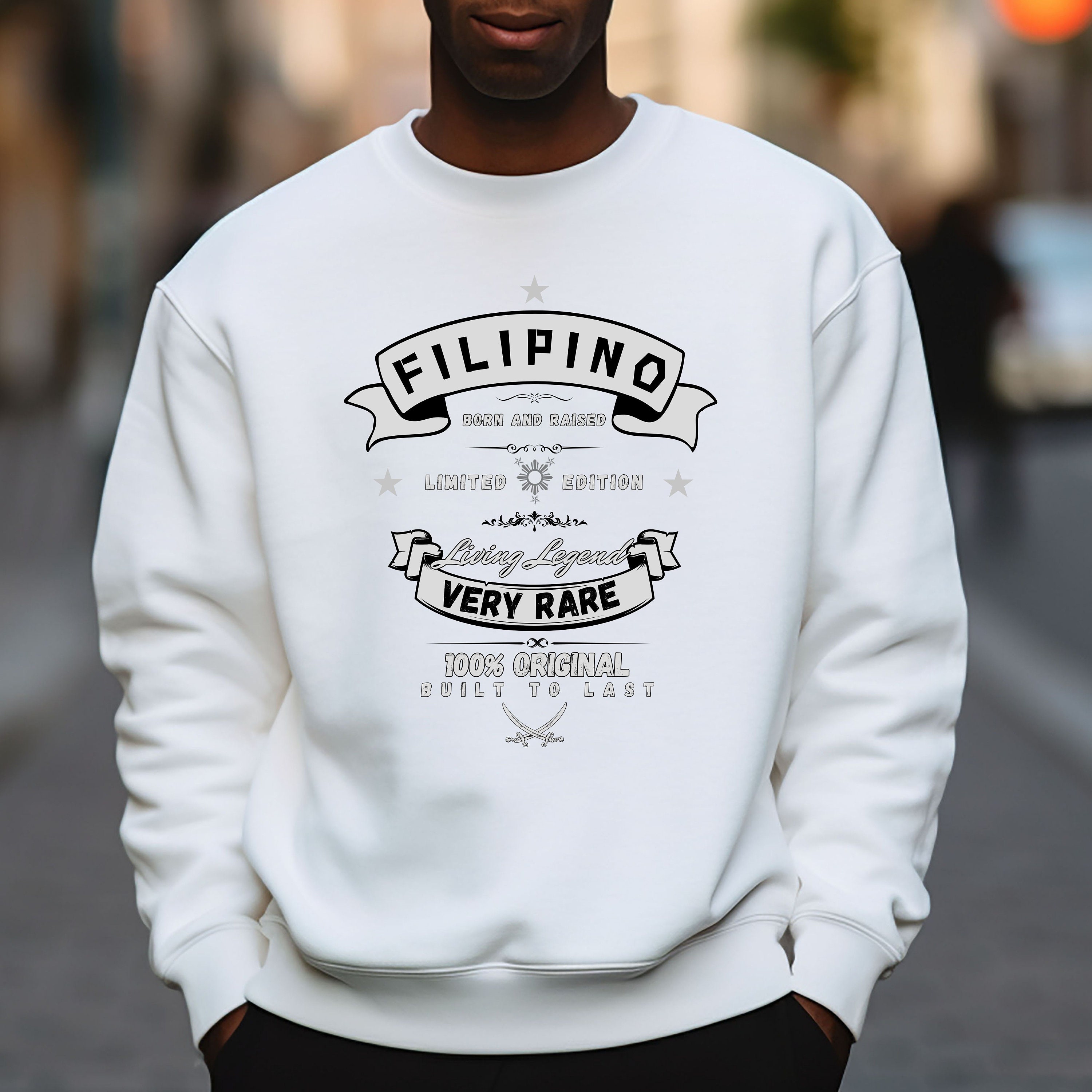 Filipino Born and Raised Sweatshirt, Pinoy Pride Sweater, Filipino ...