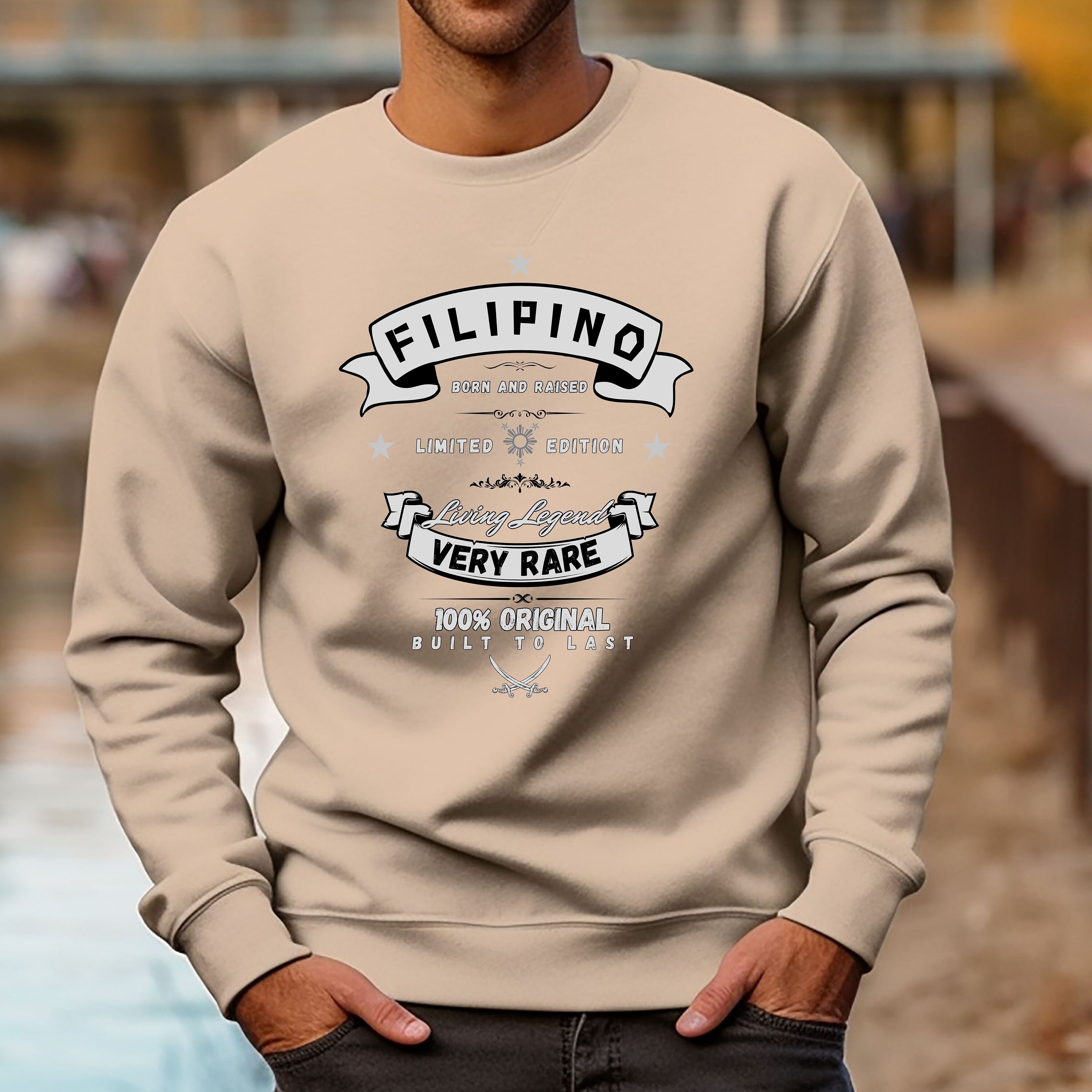 Filipino Born and Raised Sweatshirt, Pinoy Pride Sweater, Filipino ...