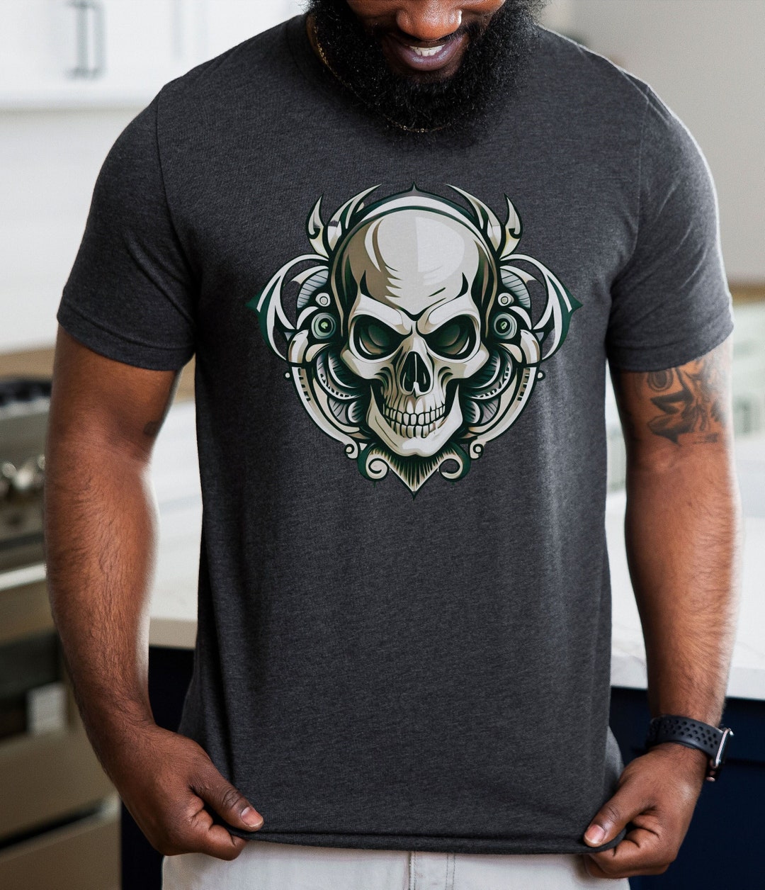 Skull T-shirt Skull Shirt Skull Face T-shirt Halloween - Etsy