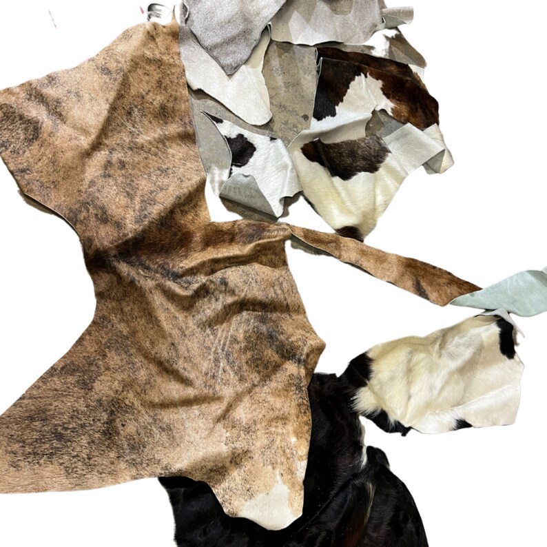 2lb Tanned Hide Genuine Leather Scrap Pieces Small and Large for ...