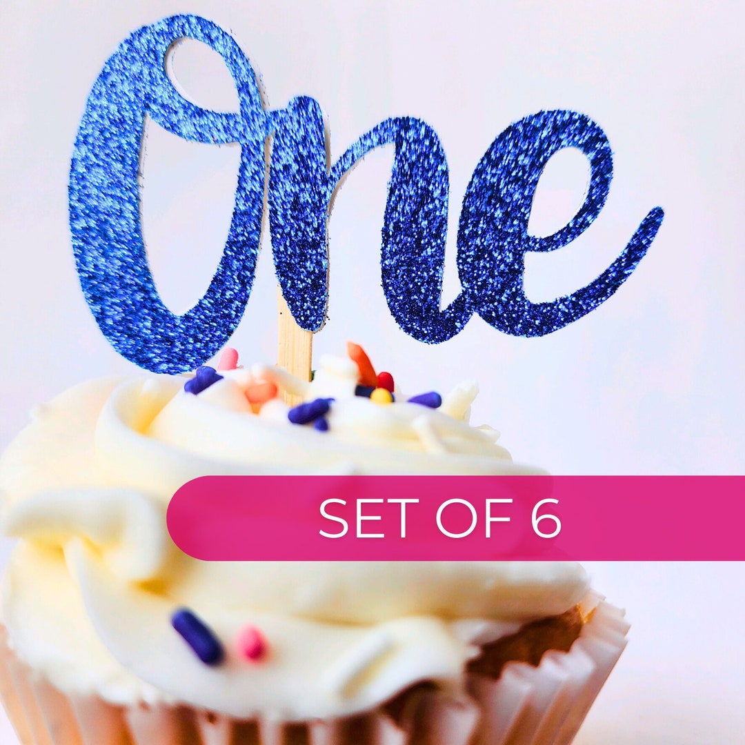 First Birthday Cupcake Topper for Birthday Party Decor One Topper One ...