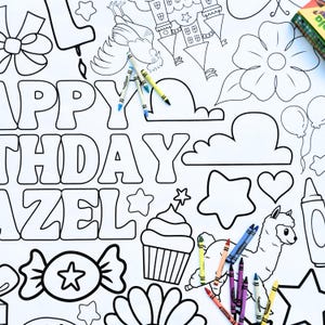Oversized Personalized Birthday Coloring Poster for Birthday Party Kid ...