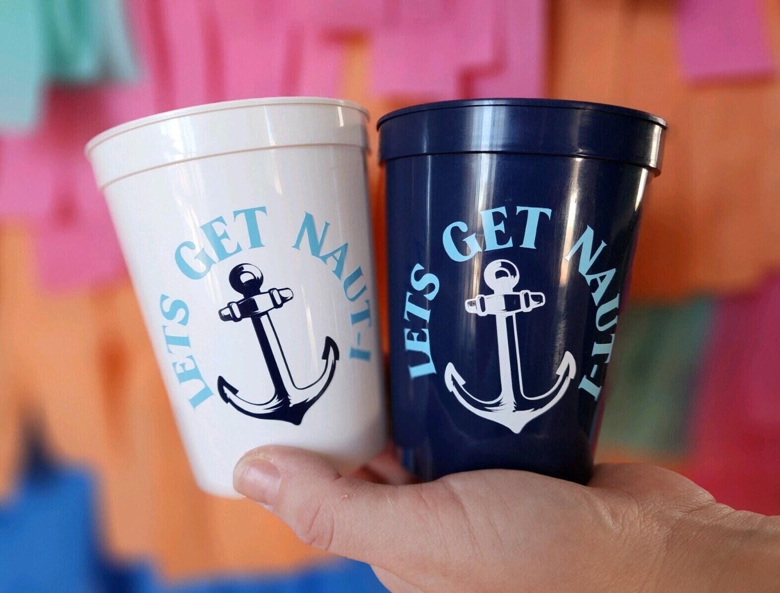 Personalized Bachelorette Cup for Nautical Bach Party Lets Get Naught-i ...