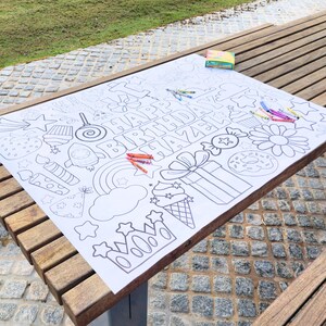 Oversized Personalized Birthday Coloring Poster for Birthday Party Kid ...